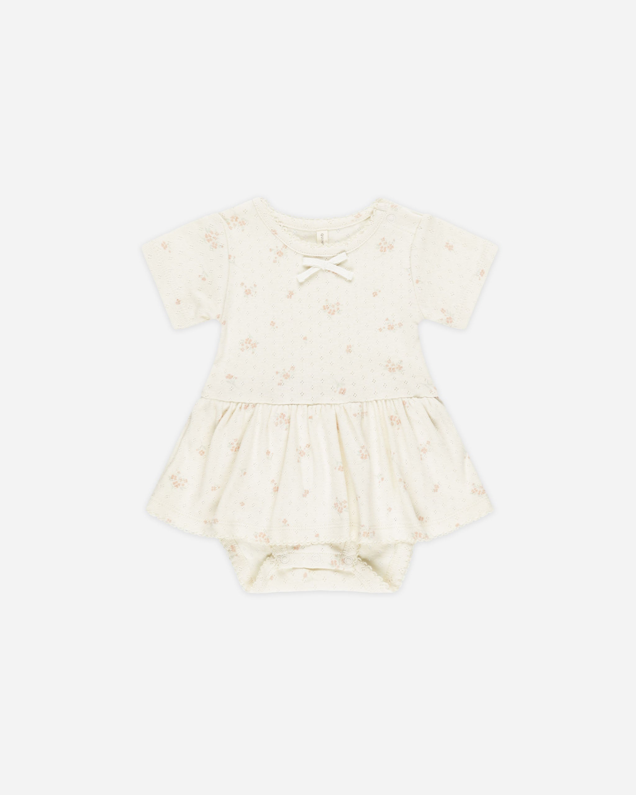 Pointelle Skirted Bodysuit || Pink Ditsy – Quincy Mae
