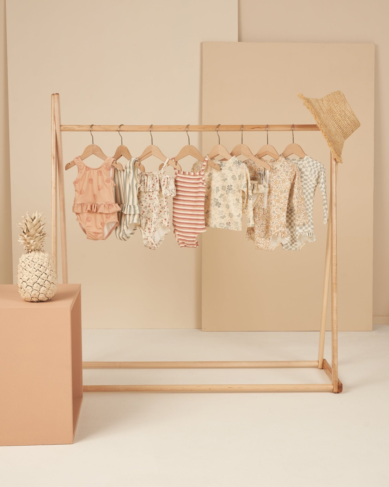 Skirted One-Piece || Aqua Stripe – Rylee + Cru Canada
