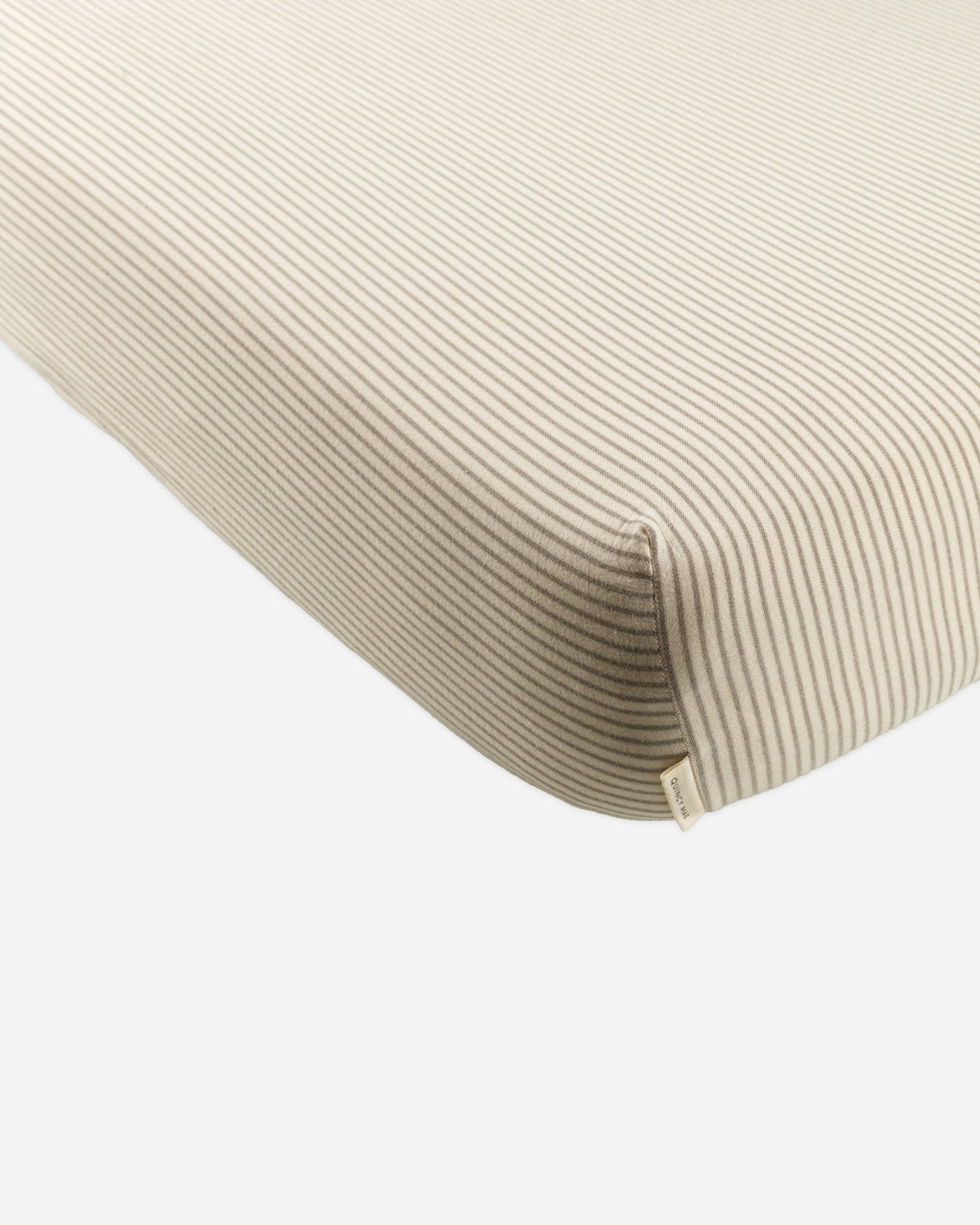 Woven Crib Sheet || Basil Stripe – Quincy Mae
